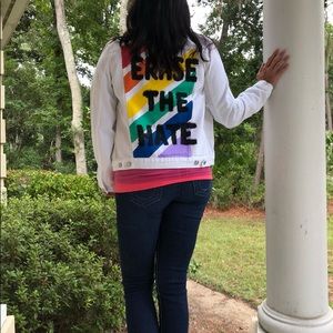 GAP | Jackets & Coats | Custom Erase The Hate Denim Jacket | Poshmark
